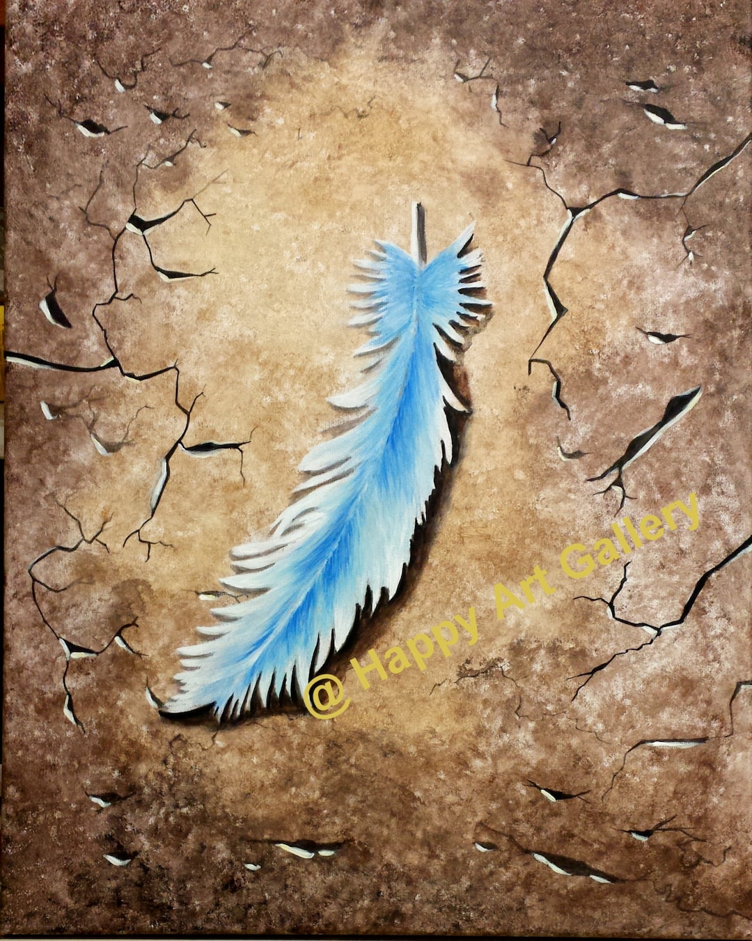 Feather Abstract Painting, Original Artwork, Still Life Abstract ...