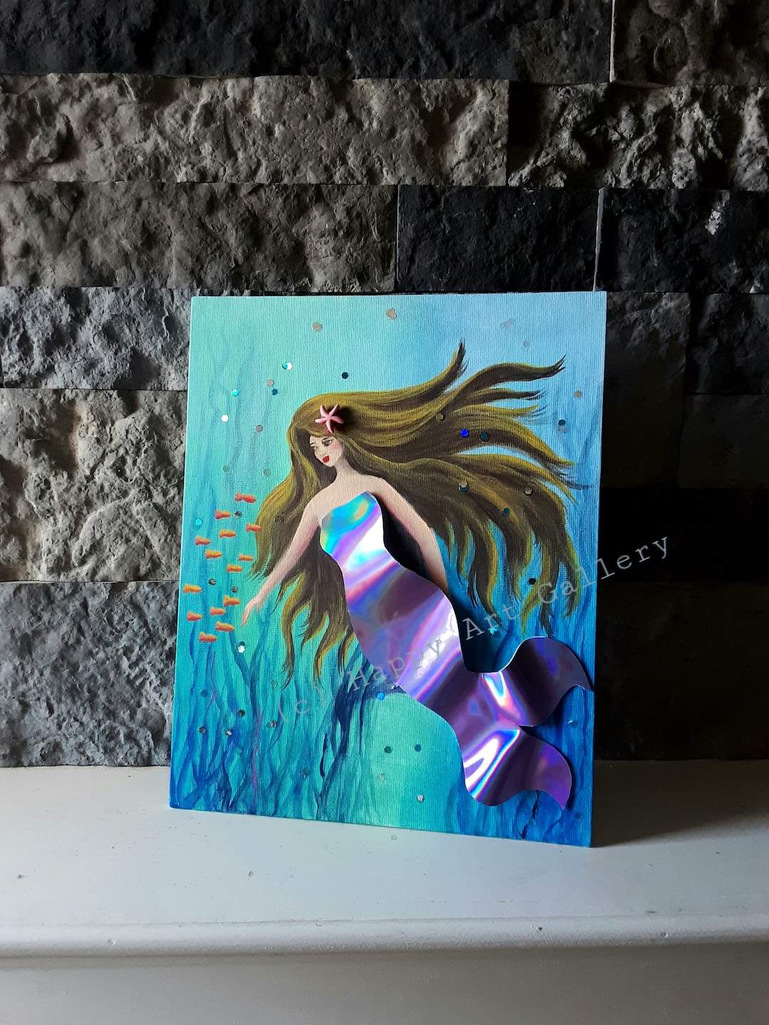 Mermaid Wall Decor Mermaid Nursery Wall Art Mermaid Bedroom Ocean ...
