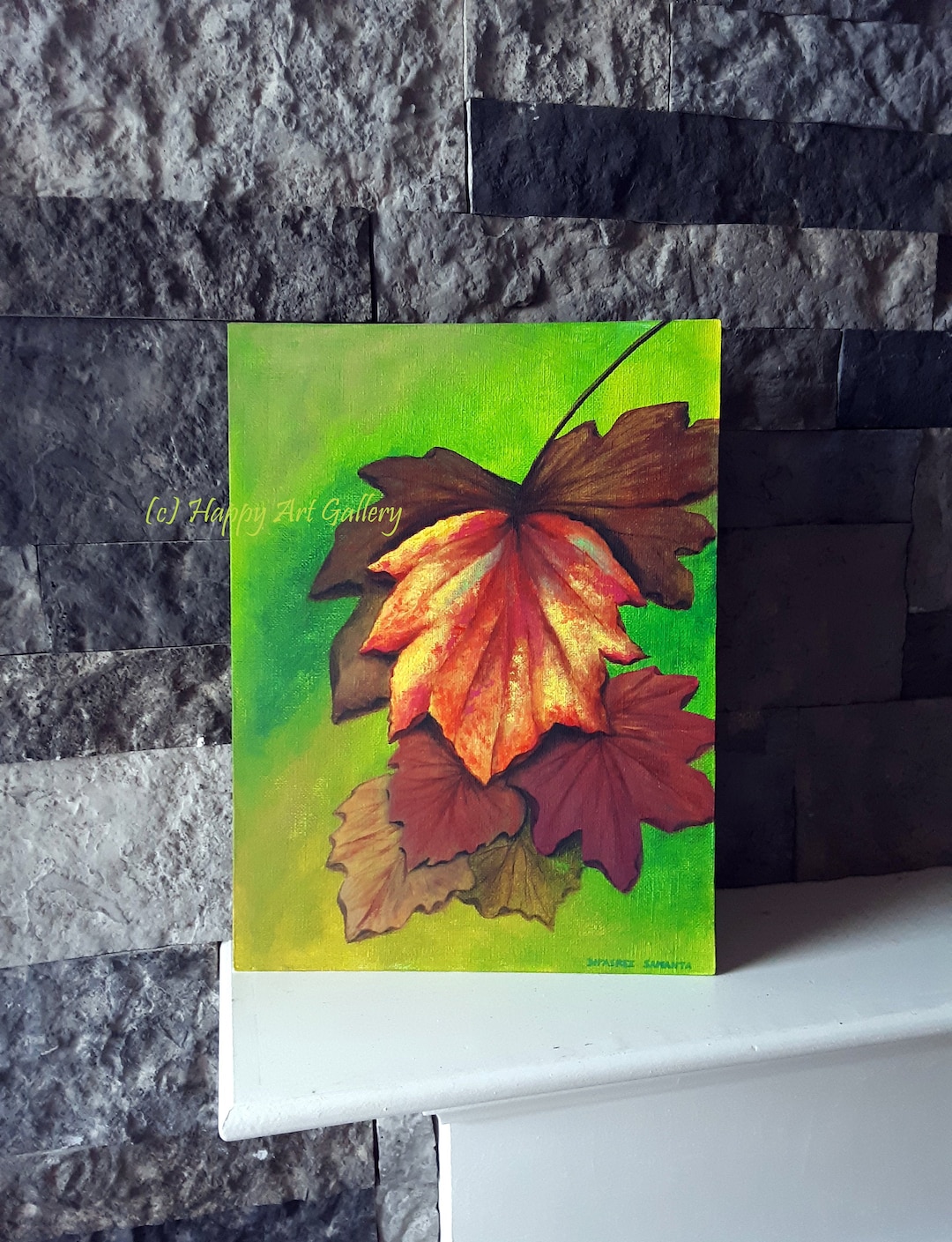 Fall Leaves Wall Art Autumn Leaves Maple Leaves Original Painting ...