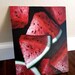 Watermelon Slices Original Fruit Painting Kitchen Wall Art Watermelon ...