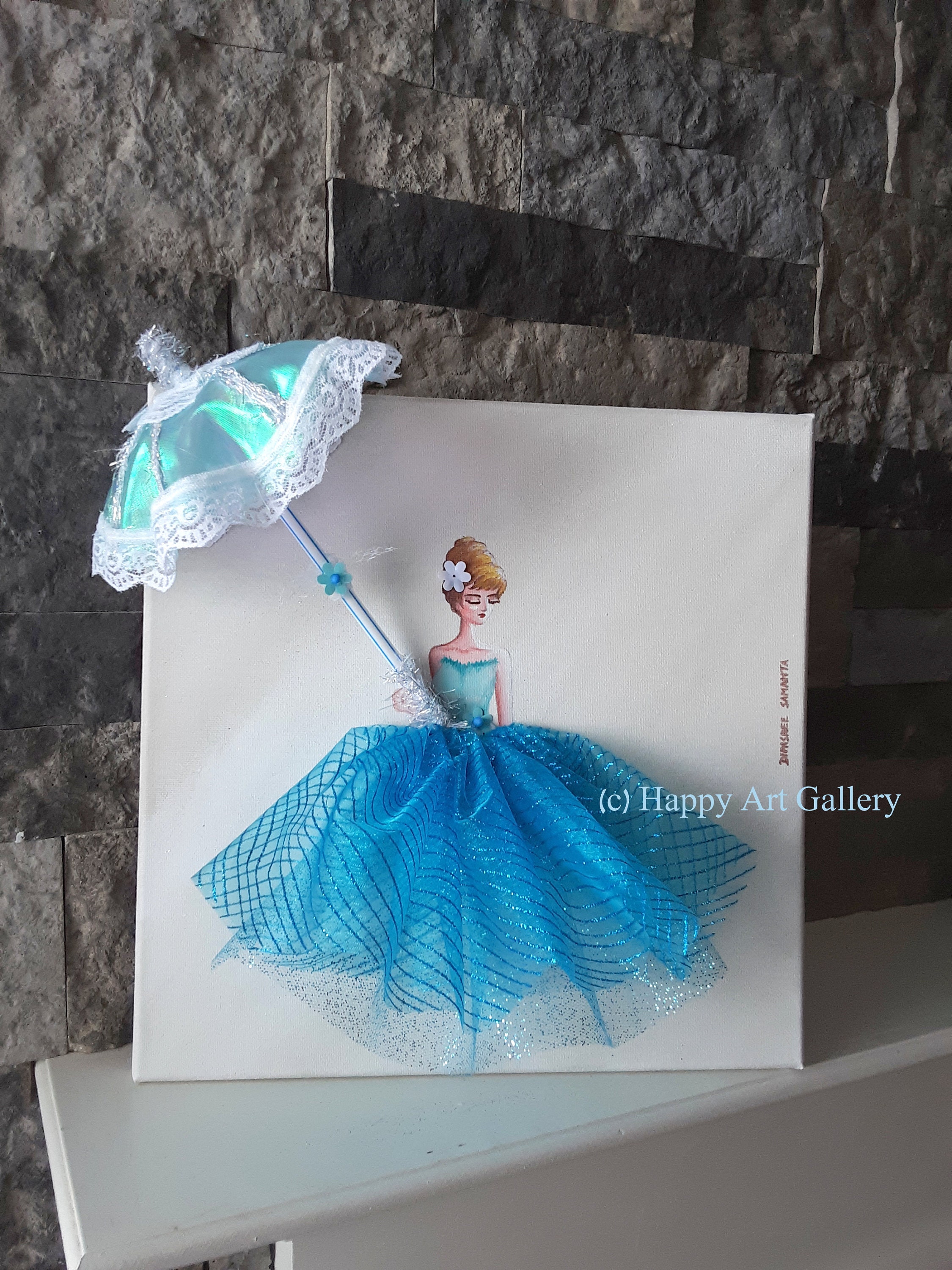 Princess With Umbrella Princess Wall Art Princess Wall Decor | Etsy