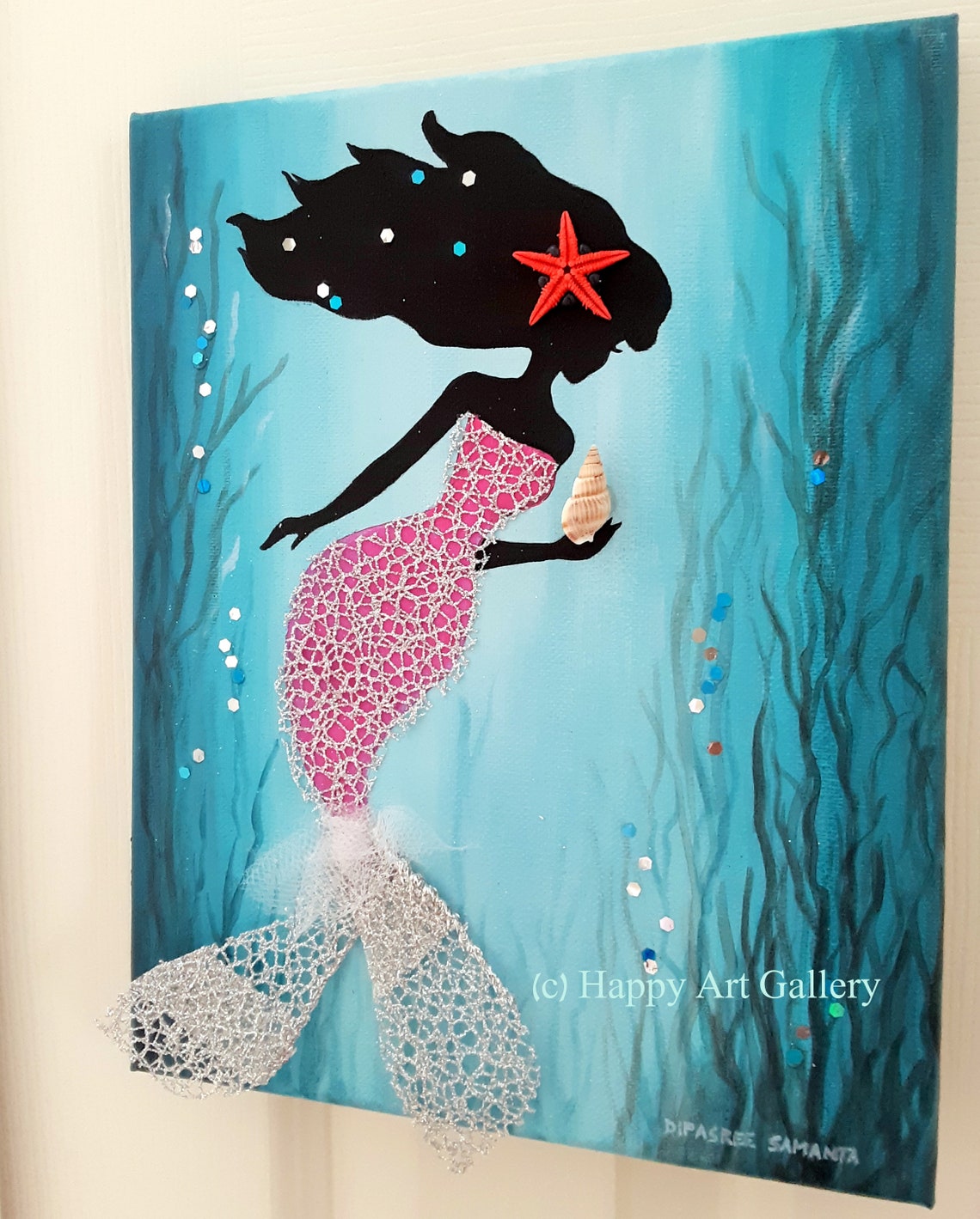 Pink Mermaid Wall Decor Mermaid Wall Art Nursery Mermaid Wall - Etsy