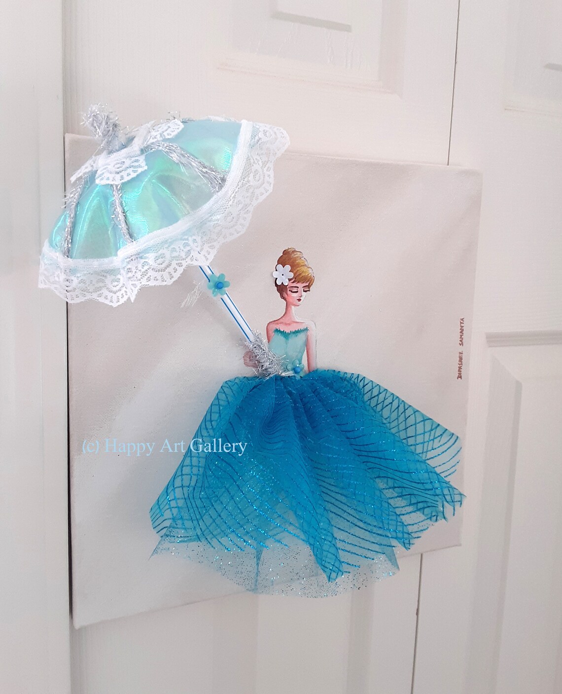Princess With Umbrella Princess Wall Art Princess Wall Decor | Etsy