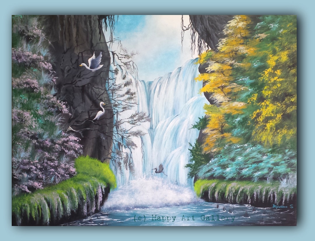 Hidden Cove- Landscape Painting Large Art Nautical Decor Oil Painting ...