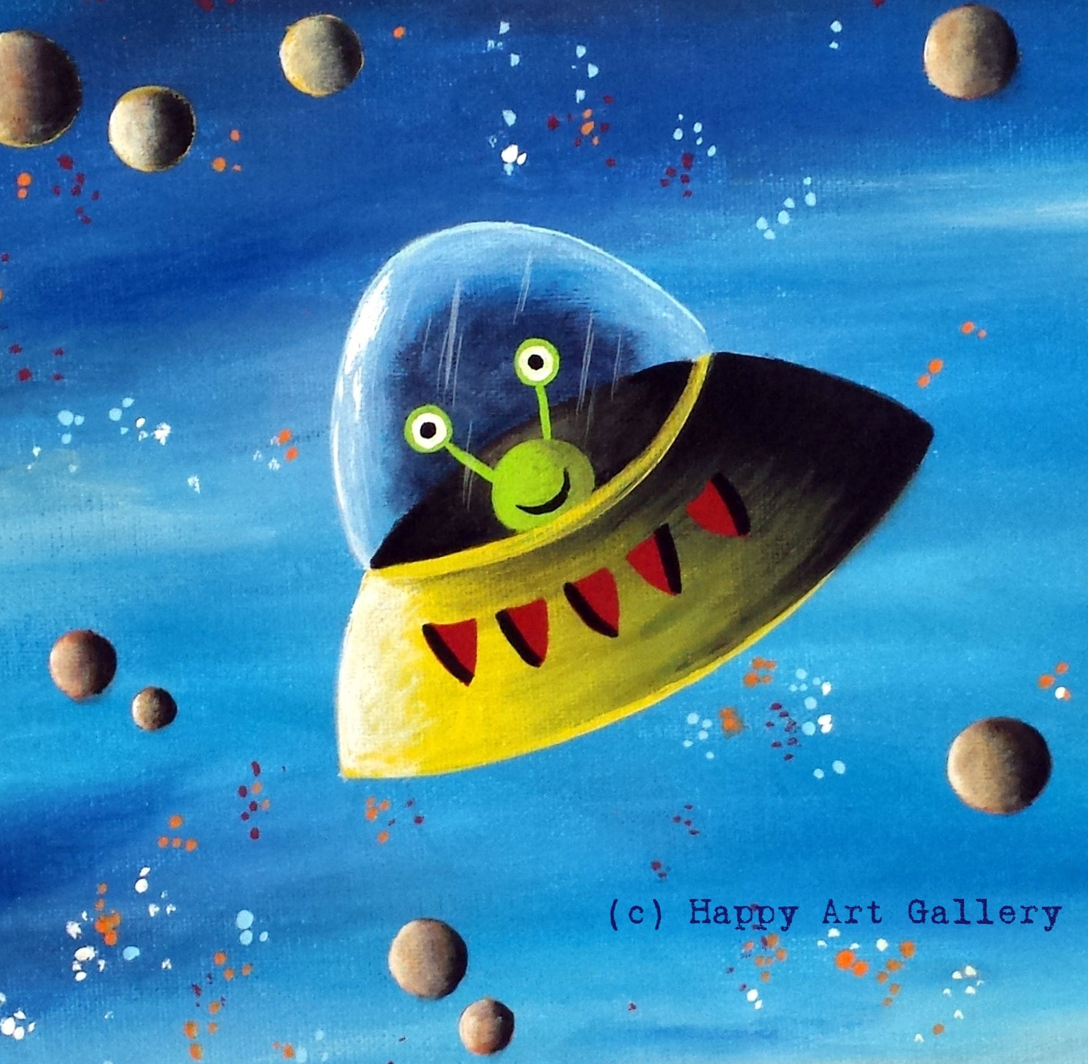 Alien Spaceship Space Art Alien Room Decor Nursery Decor - Etsy