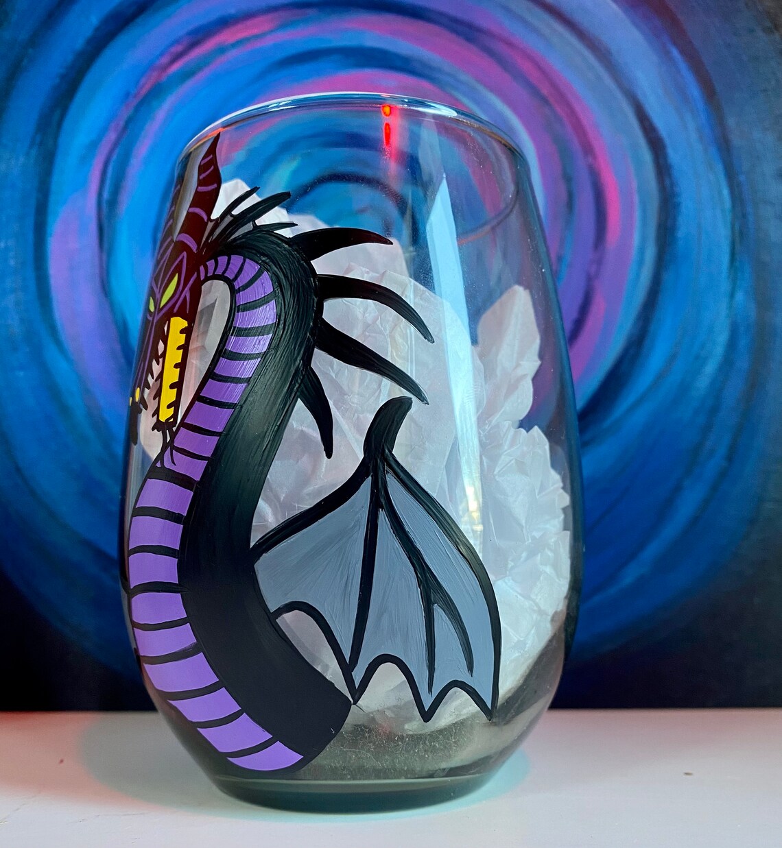 Maleficent and Dragon Inspired Wine Glass Set | Etsy