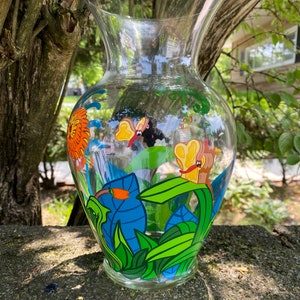 Alice in Wonderland Inspired Fun Flowers Hand Painted Vase - Etsy