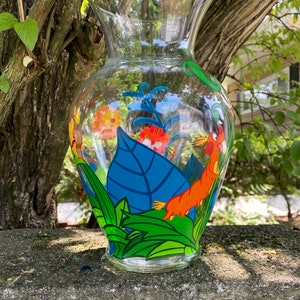 Alice in Wonderland Inspired Fun Flowers Hand Painted Vase - Etsy