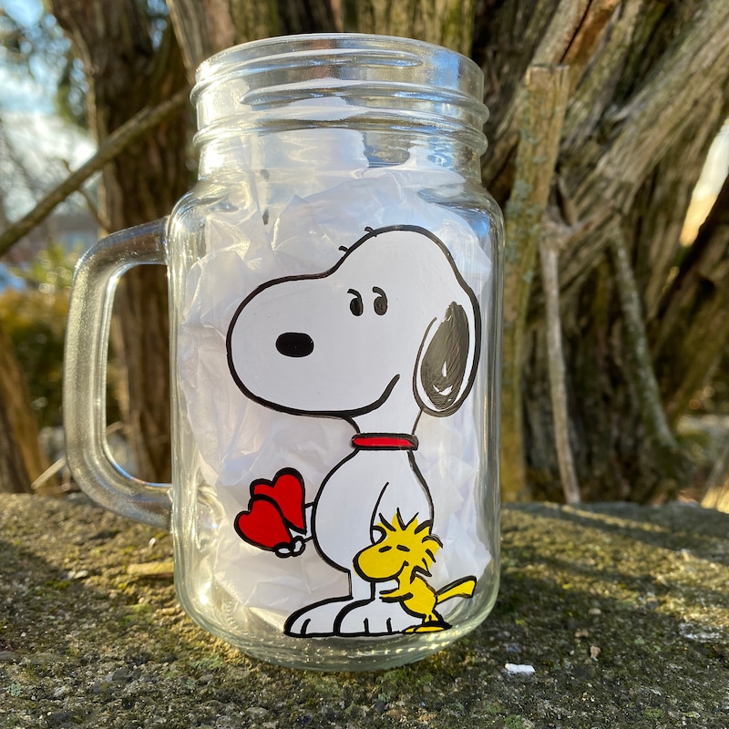 Snoopy Glass - Etsy