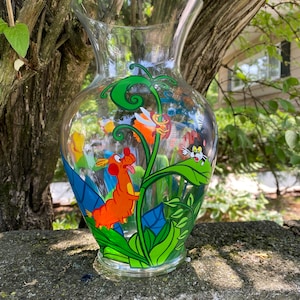 Alice in Wonderland Inspired Fun Flowers Hand Painted Vase - Etsy