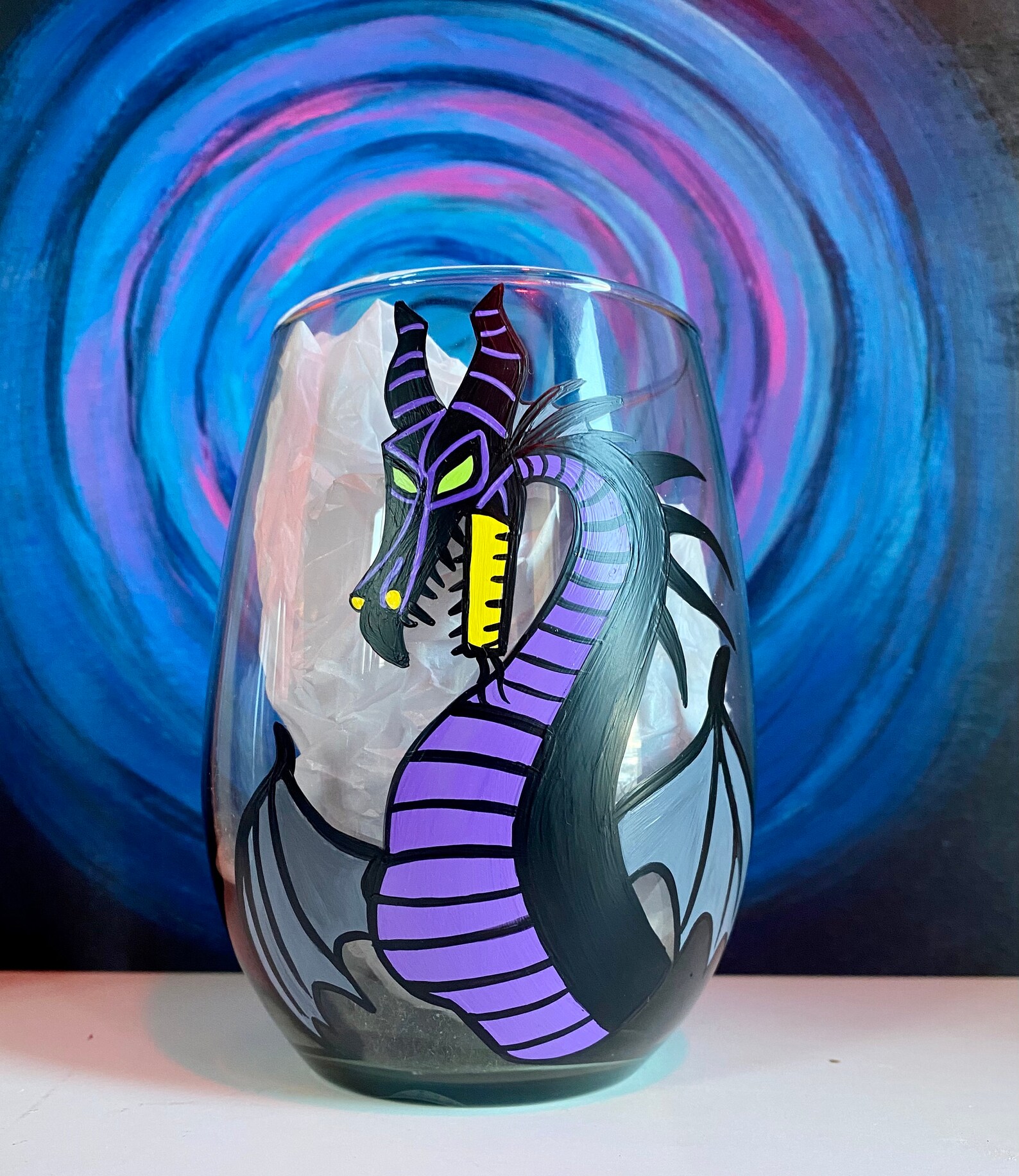Maleficent and Dragon Inspired Wine Glass Set - Etsy