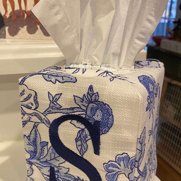 Blue and White Tissue Box - Etsy