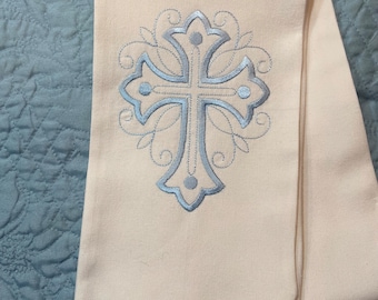 Embroidered Cross Wreath Sash - Etsy