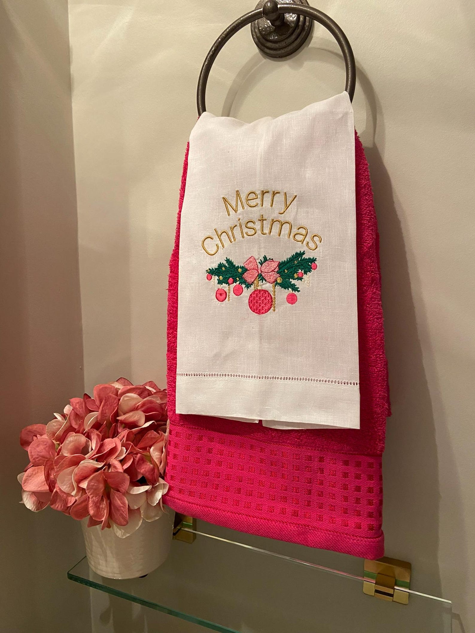 Preppy Christmas Tea Towel - Etsy