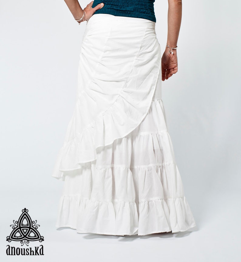 Flamenco Wrap Skirt Long Ruffle Maxi Skirt Natural Cotton. - Etsy