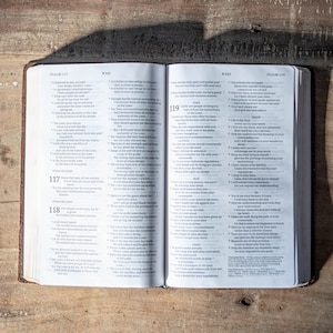 NLT Handbound Leather Bible - Full Grain - Personalized Thinline Red ...