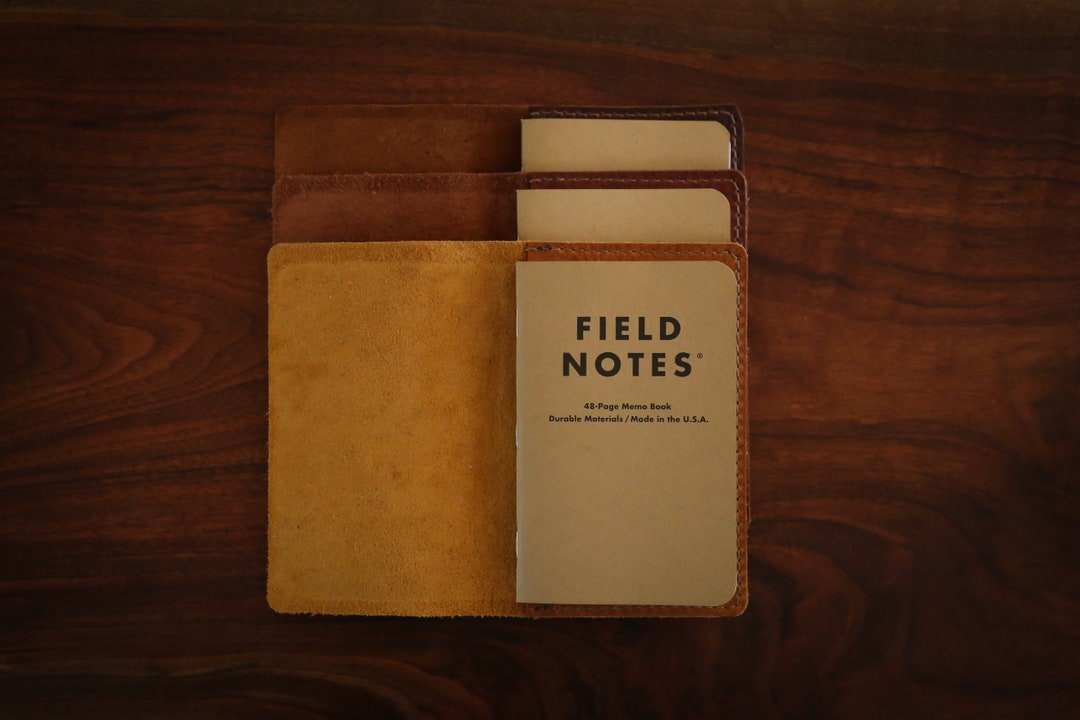 Leather Pocket Notebook | Field Notes Journal, Full Grain Leather - Etsy