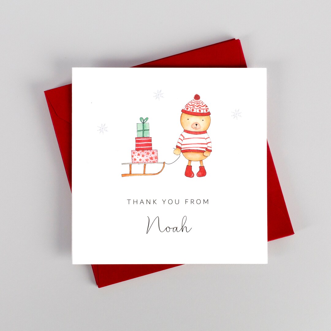 Personalised Christmas Thank You Cards Pack Girls Christmas Thank You ...