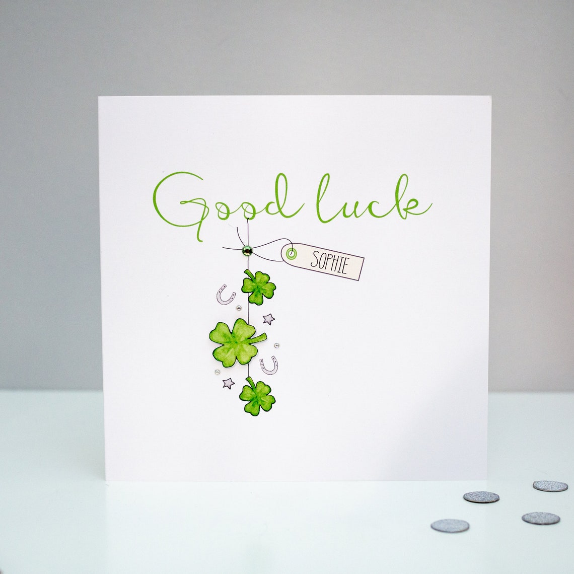 Personalised Handmade Good Luck Card - Etsy UK