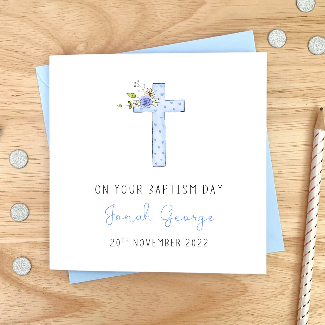 Personalised Baptism Card for a Boy - Etsy UK