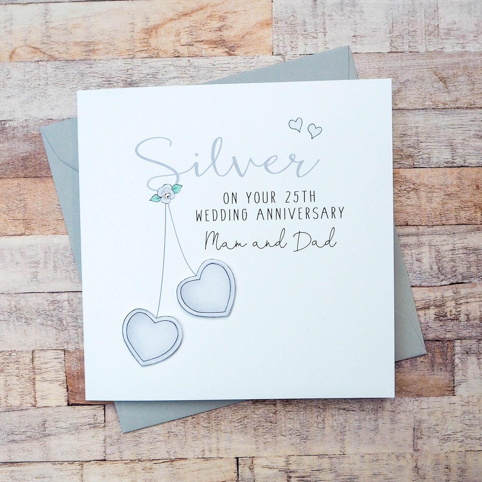 Personalised Silver Wedding Anniversary Card Silver - Etsy UK