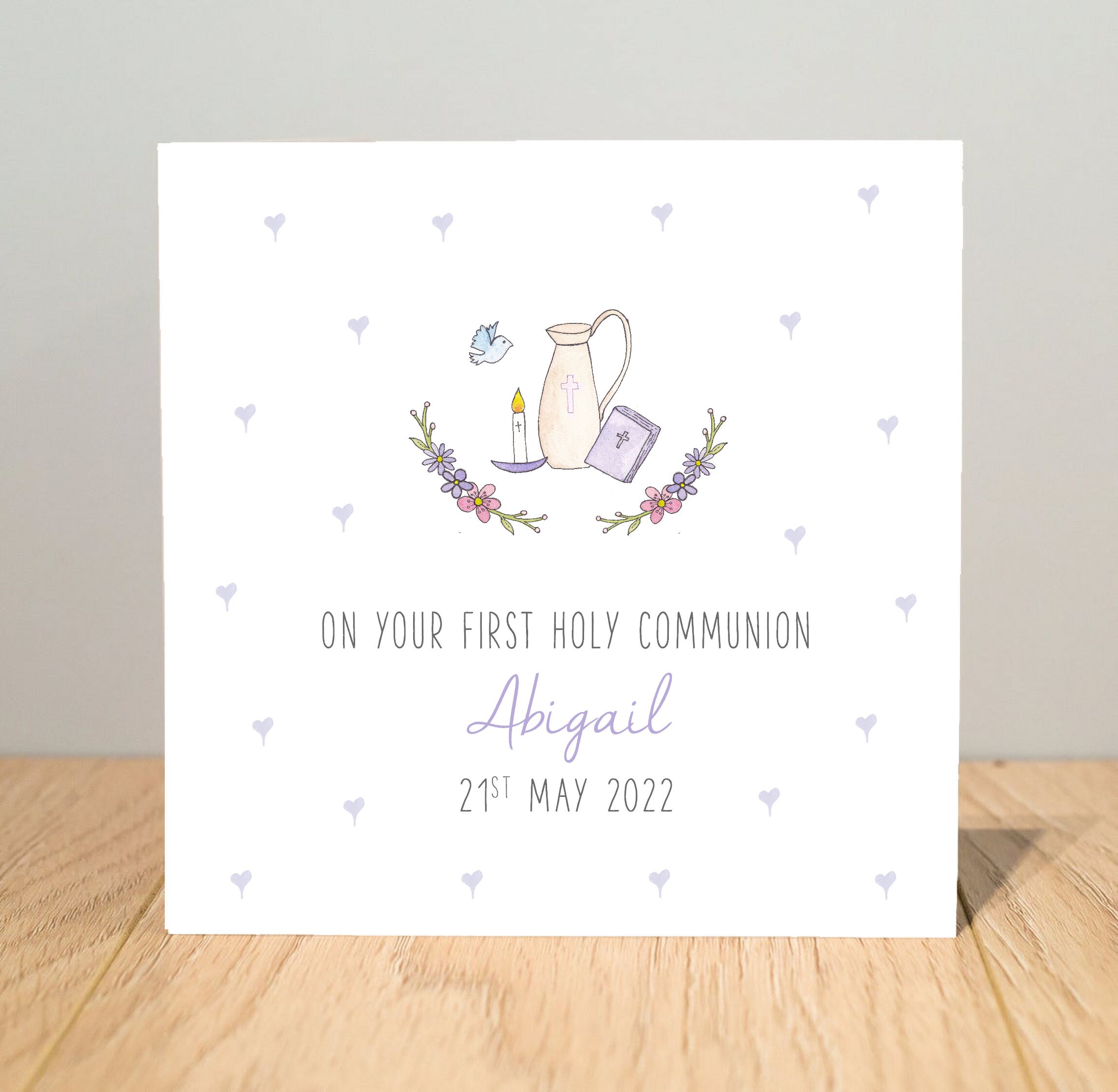 Personalised First Holy Communion Card Personalised Holy - Etsy