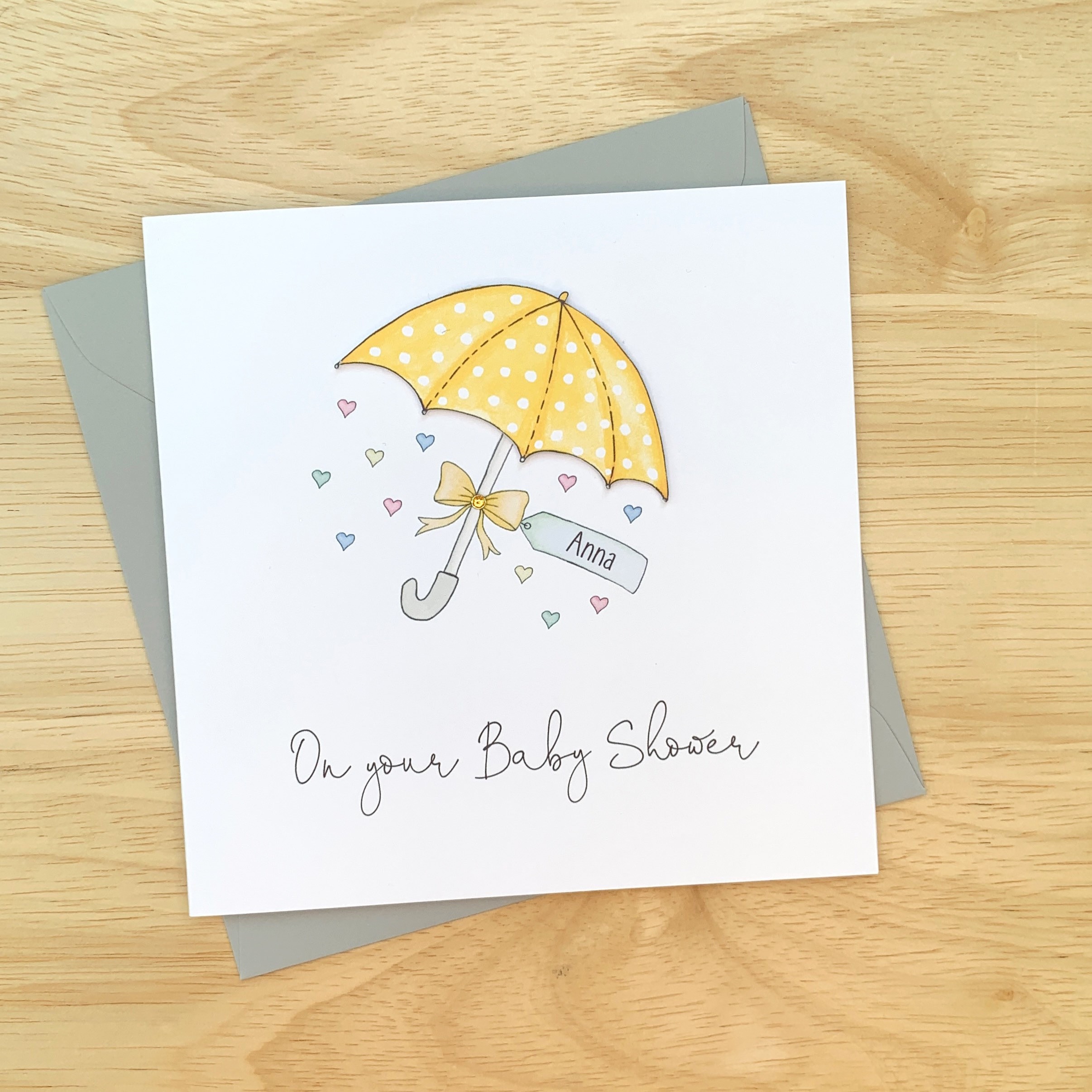Personalised Baby Shower Card Yellow Gender Neutral Baby - Etsy