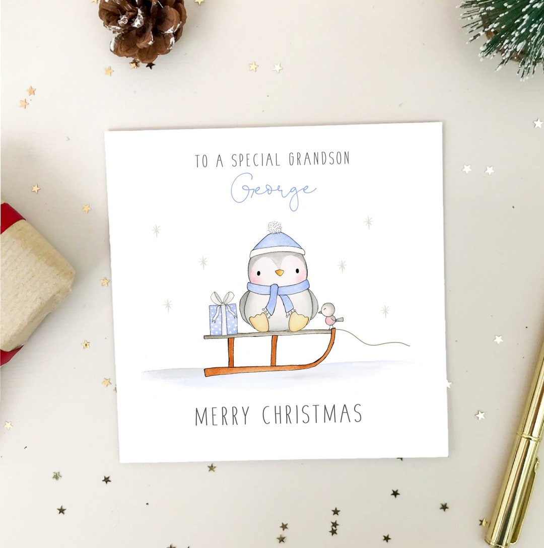 Personalised Christmas Card Son Christmas Card Boys - Etsy UK