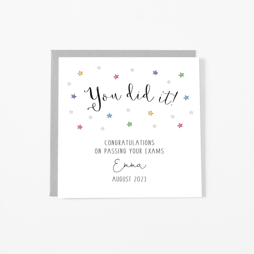 Passed Your Exams Card You Did It Card Personalised Well Done Card ...