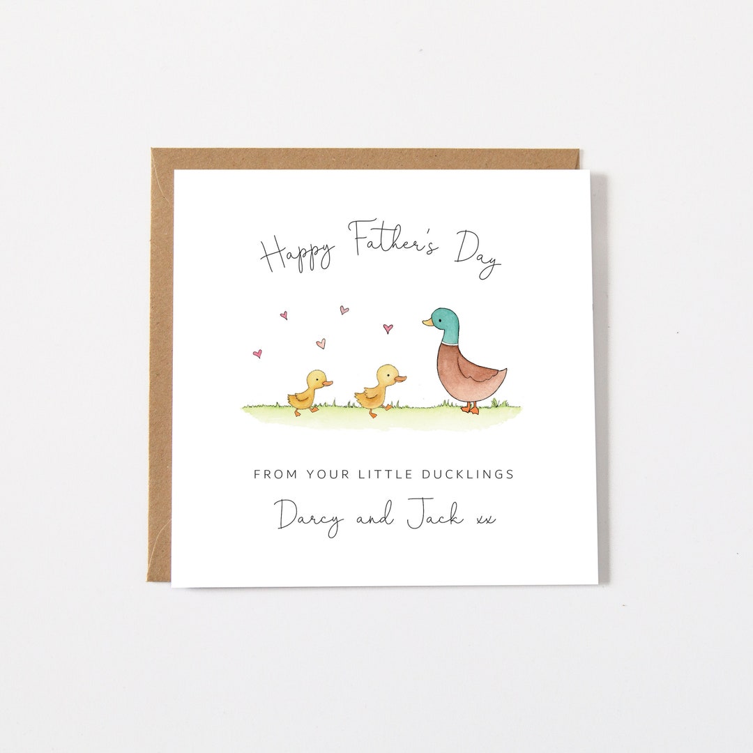 Ducks Fathers Day Card - From Your Little Ducklings Card - Daddy Dad ...