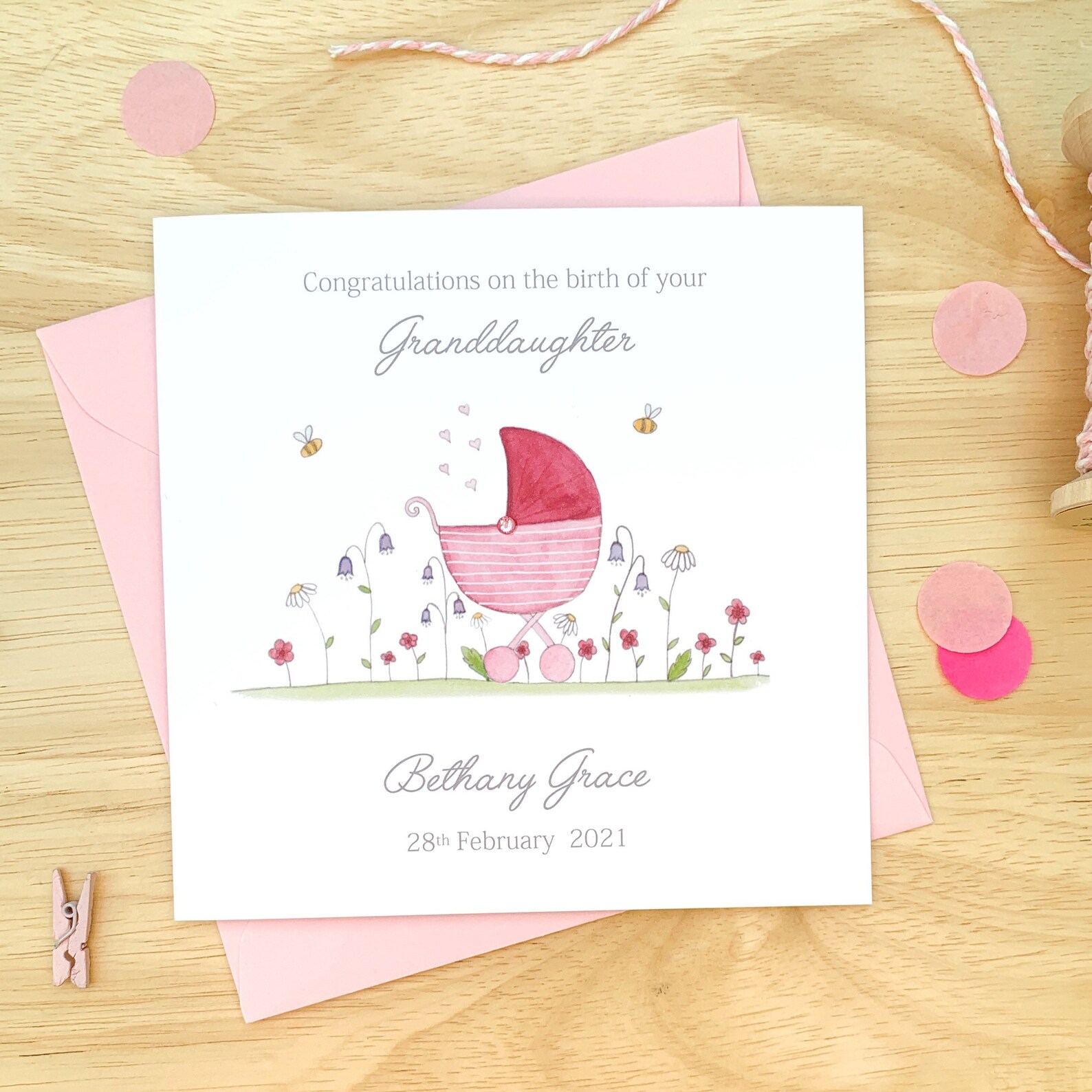 Personalised New Grandparents Card Granddaughter Card - Etsy UK