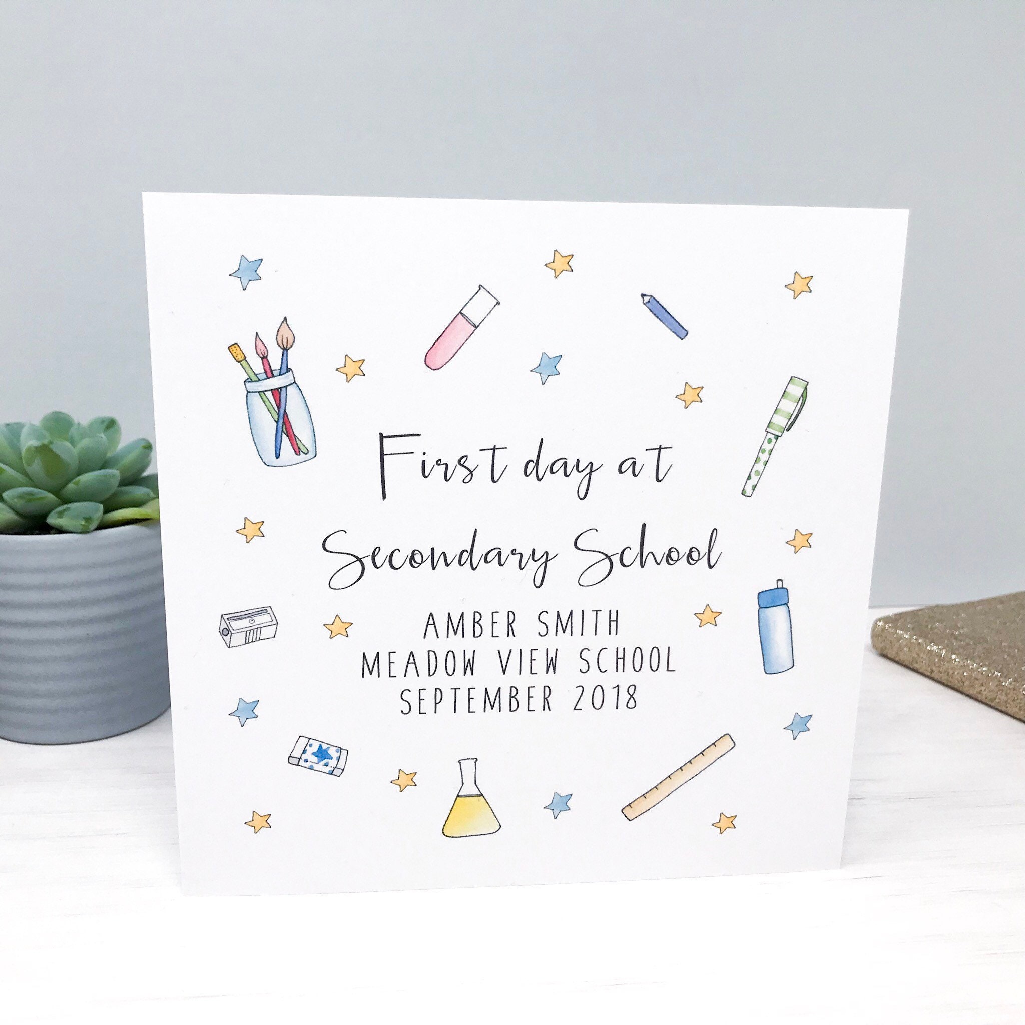 Personalised First Day at Secondary School Card First Day at - Etsy UK