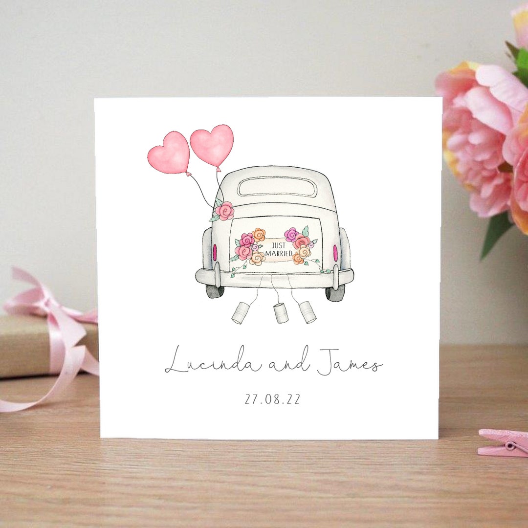 Personalised Wedding Card Wedding Day Card Wedding Car - Etsy