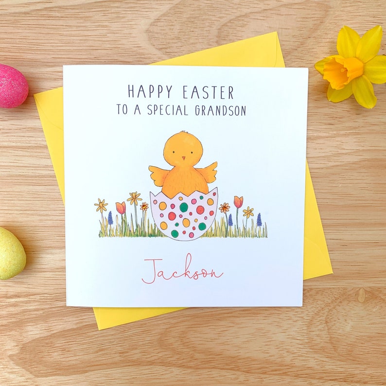 Personalised Easter Card Easter Chic Card Girls Easter - Etsy UK