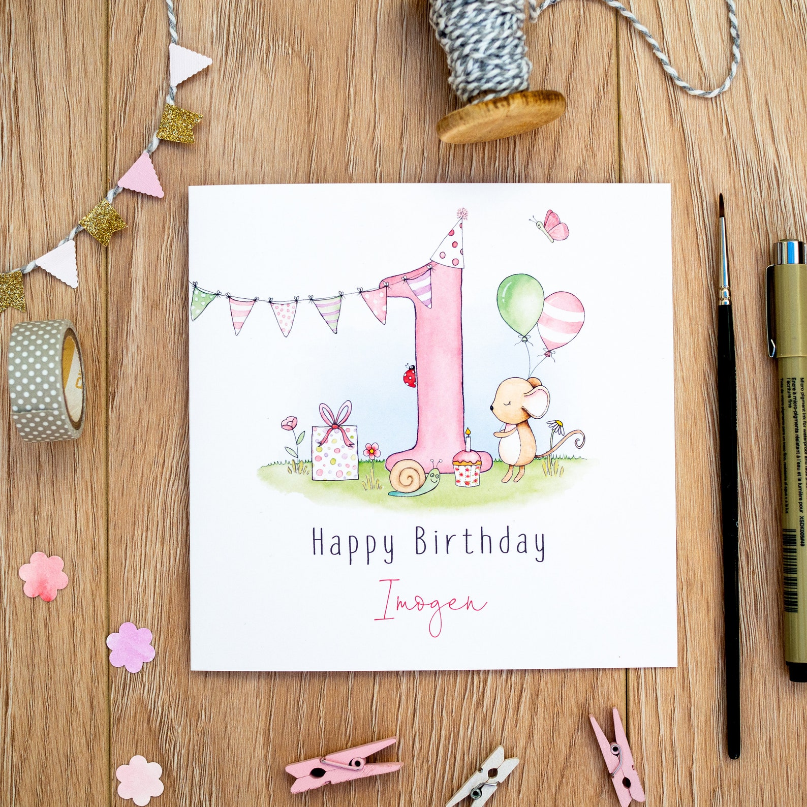 Personalised Girls Birthday Card 1st Birthday Card 2nd | Etsy