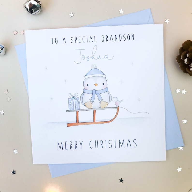 Personalised Christmas Card Son Christmas Card Boys | Etsy UK