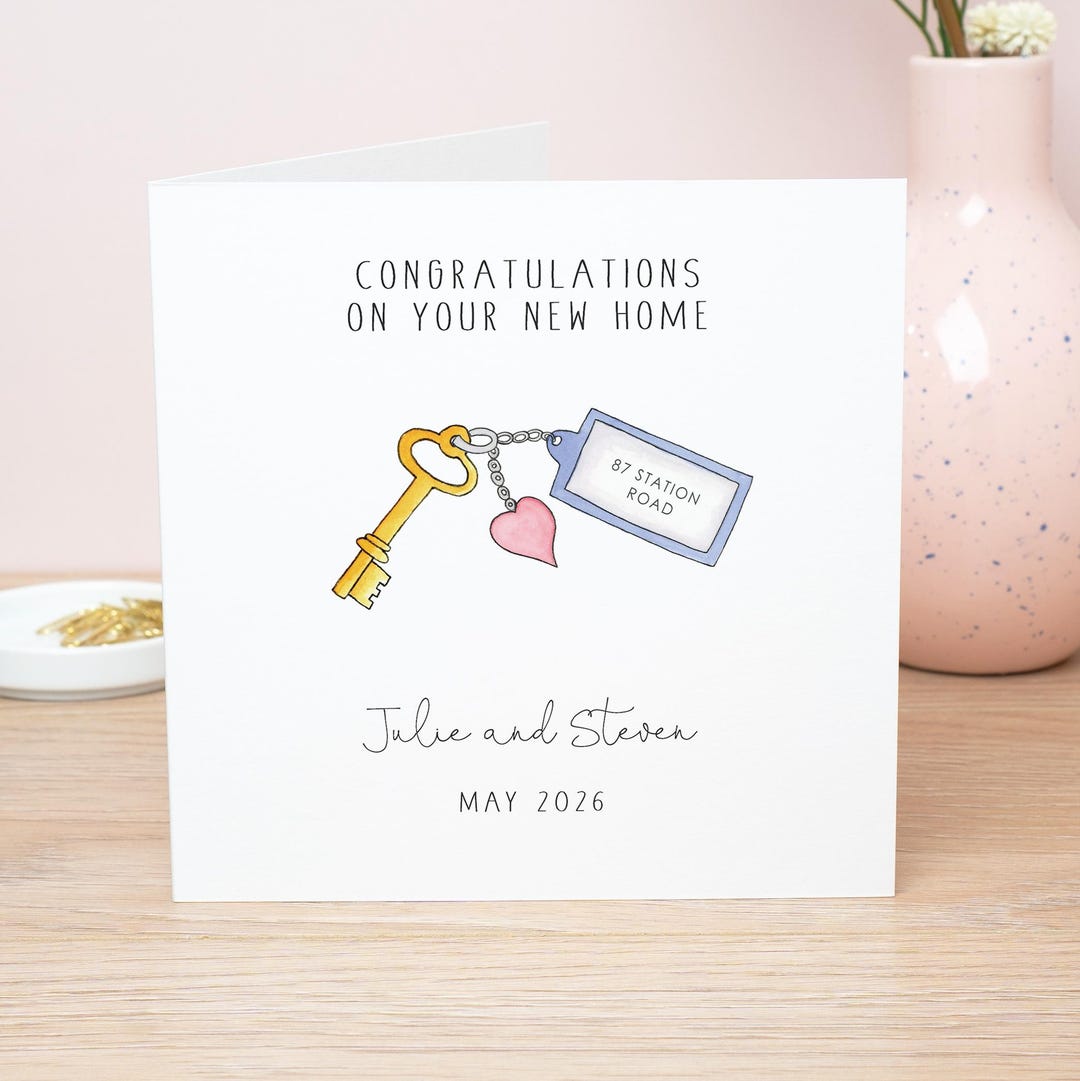 Personalised New Home Card - Moving House Housewarming Greeting Card ...