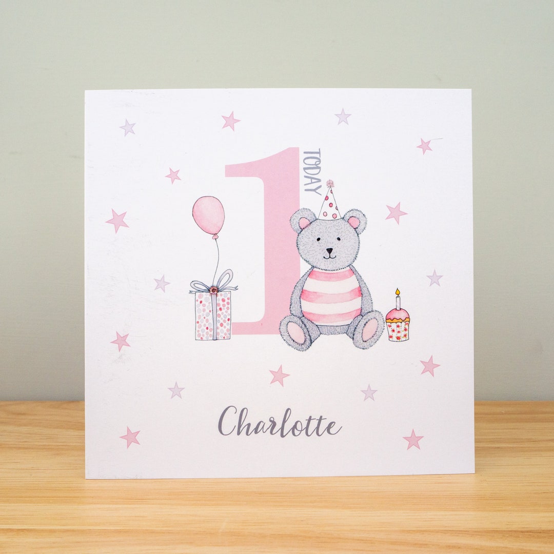 Personalised 1st Birthday Card Girls First Birthday Card - Etsy