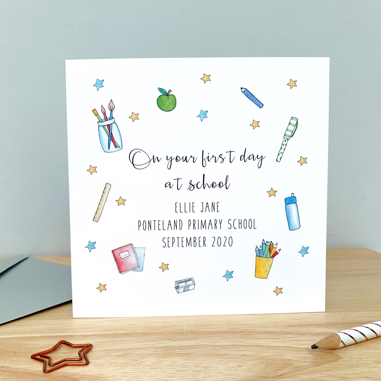 Personalised First Day at School Card | Etsy UK
