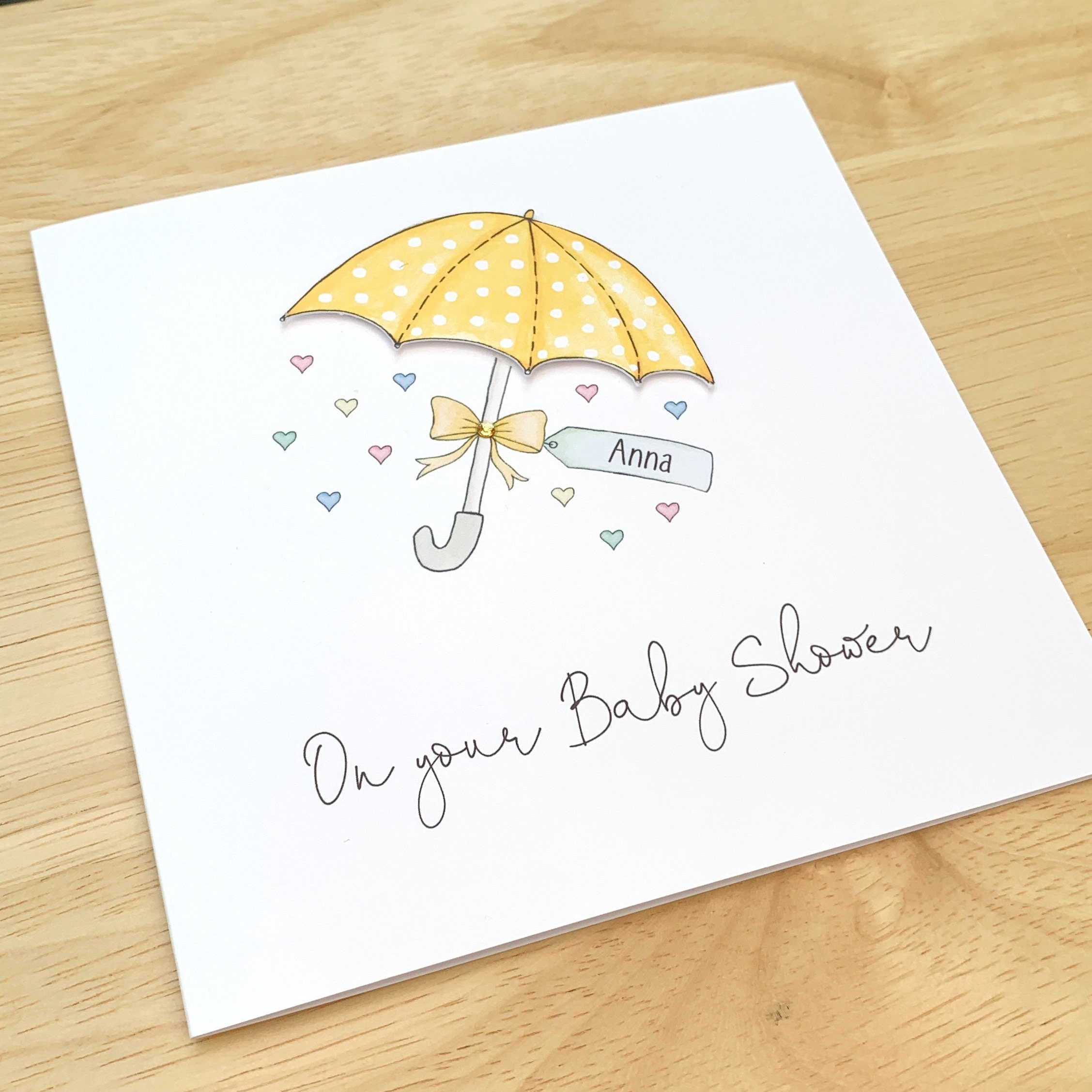 Personalised Baby Shower Card Yellow Gender Neutral Baby - Etsy