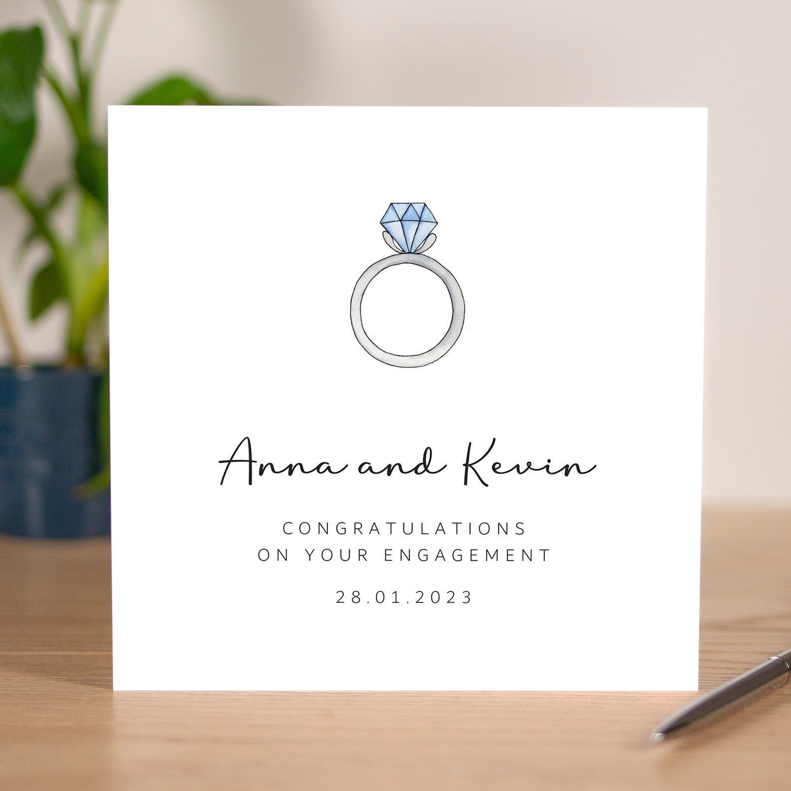 Personalised Engagement Card Handmade Personalised - Etsy UK