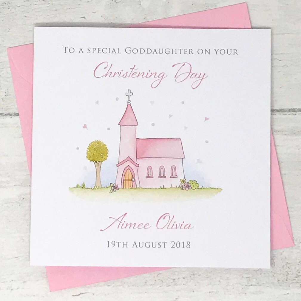Personalised Handmade Christening Card Goddaughter - Etsy