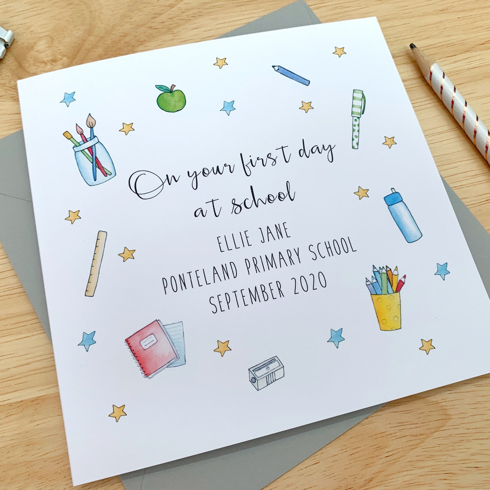 Personalised First Day at School Card | Etsy UK