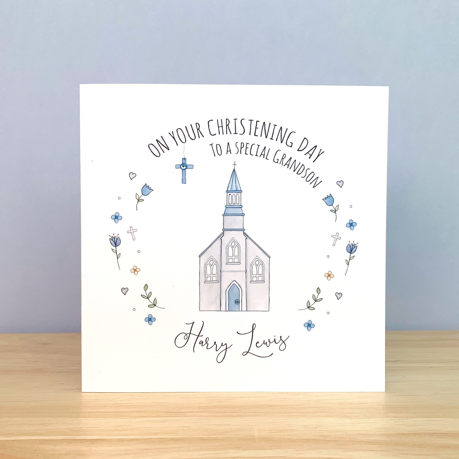 Personalised Handmade Christening Card Godson Christening - Etsy