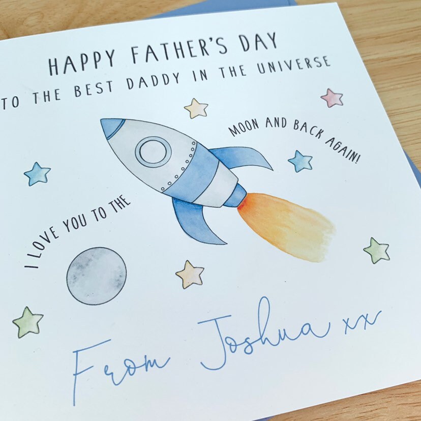 Personalised Father's Day Cards Rocket Fathers Day Cards - Etsy