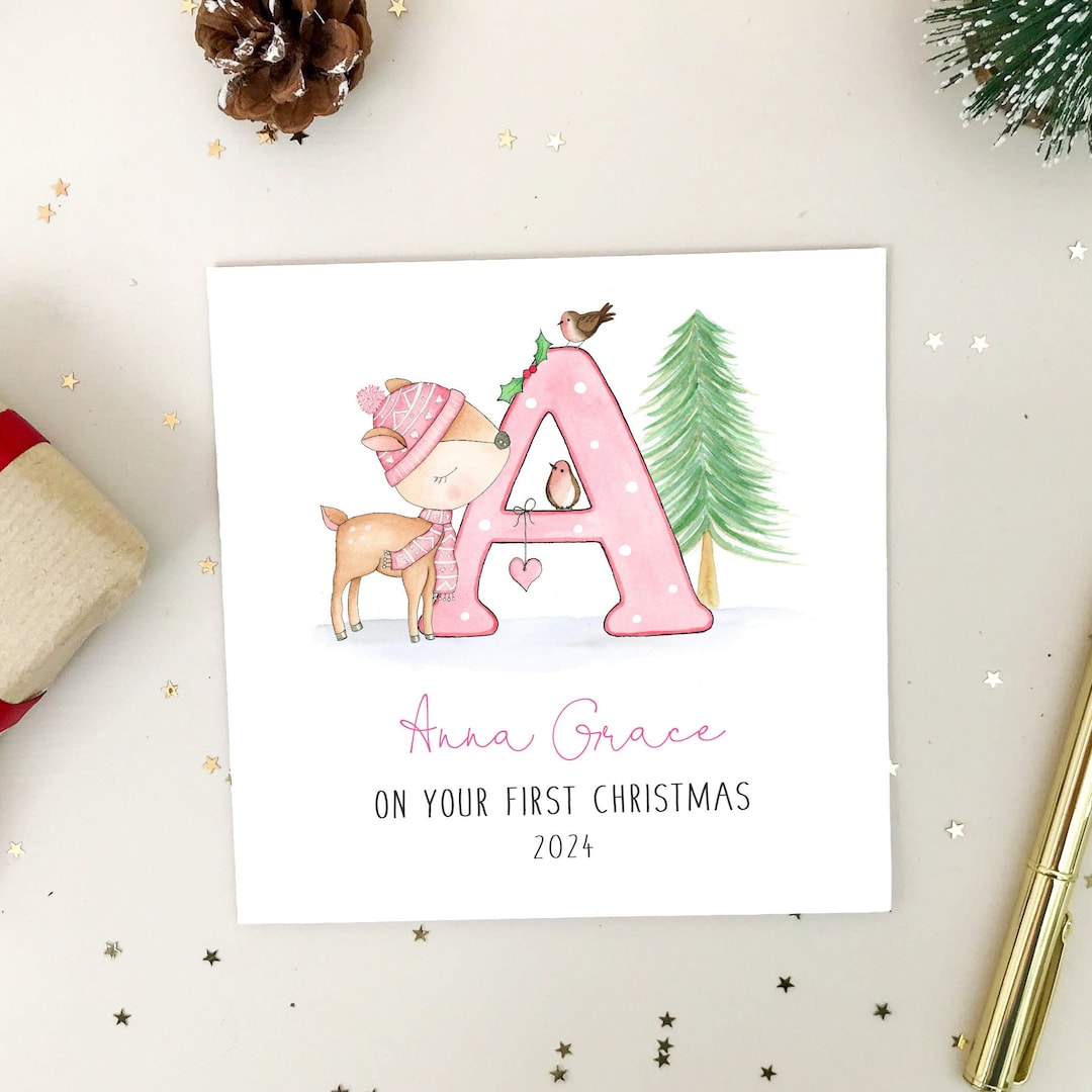 Personalised First Christmas Card 1st Christmas Card Girls 1st ...