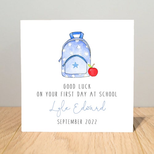 Personalised First Day at School Card 1st Day at School Card - Etsy