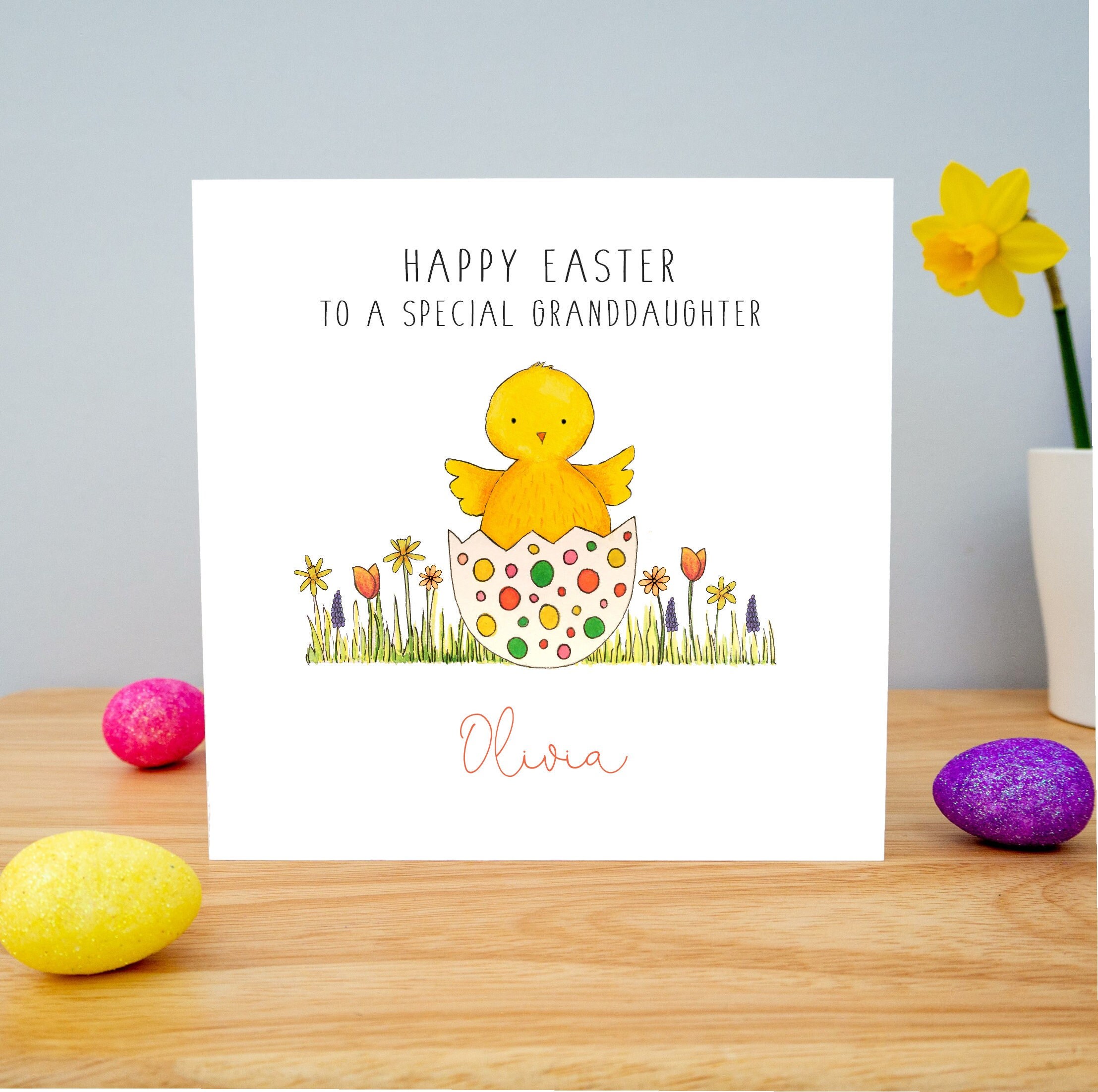 Personalised Easter Card Easter Chic Card Girls Easter - Etsy UK