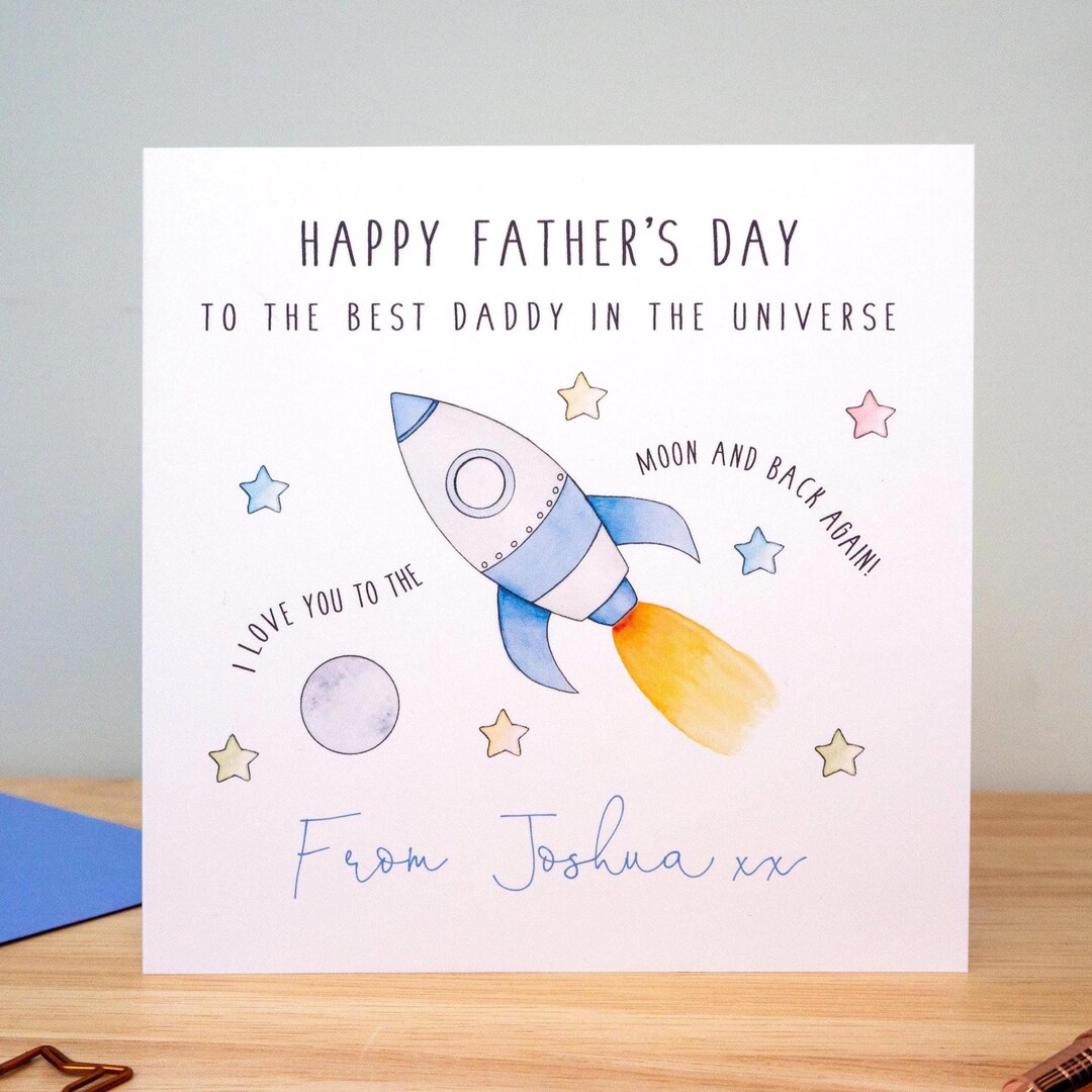 Personalised Father's Day Cards - Rocket Fathers Day Cards - Space ...