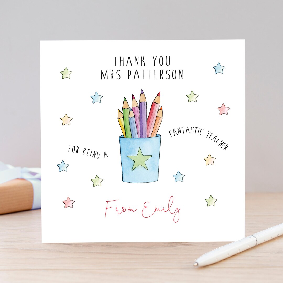 Personalised Teacher Thank You Cards - Teaching Assistant Card ...